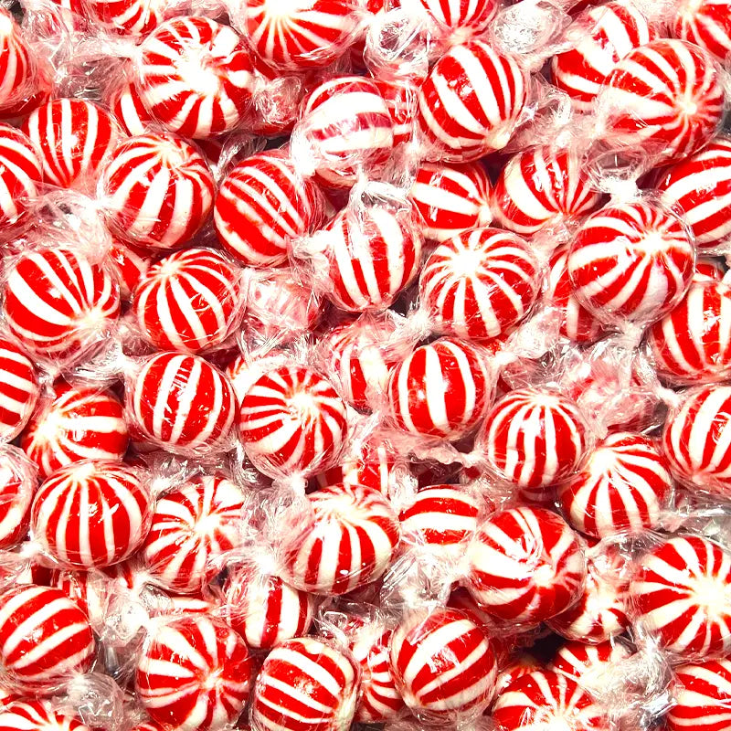 Mint Balls - Red and White Hard Candy - Candy Co