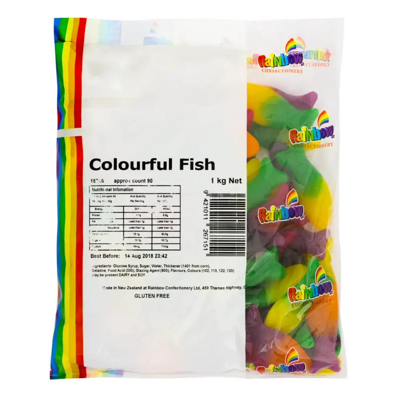 Colourful Rainbow Fish 1kg Bag - Order Lollies Online - Candy Co