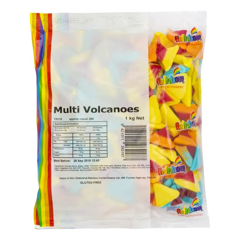 Multi Volcano Lollies 1kg Bag - Order Lollies Online - Candy Co
