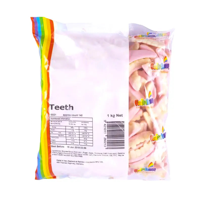 Teeth Shaped Lollies 1kg Bag - Order Lollies Online - Candy Co