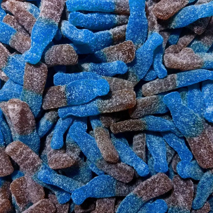 Sour Blue Raspberry Cola Bottles - Lollies Online - Candy Co