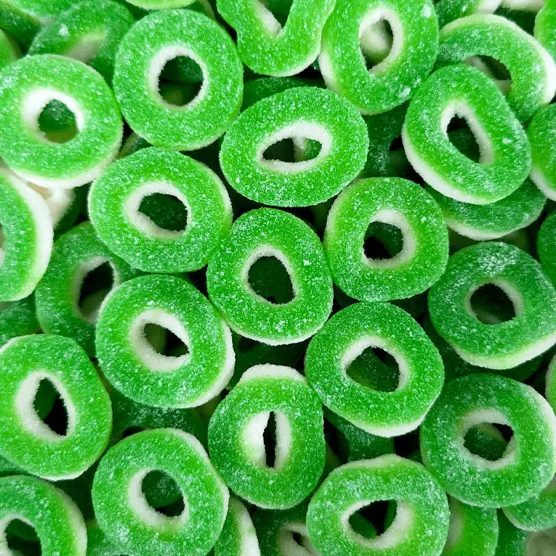 Sour Green Apple Rings - Order Sour Lollies Online - Candy Co