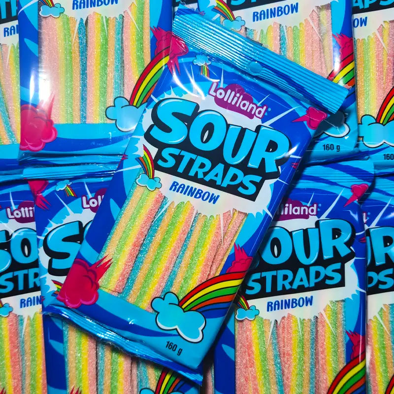 Sour Straps Rainbow 160g - Sour Belts in a Pack - Candy Co
