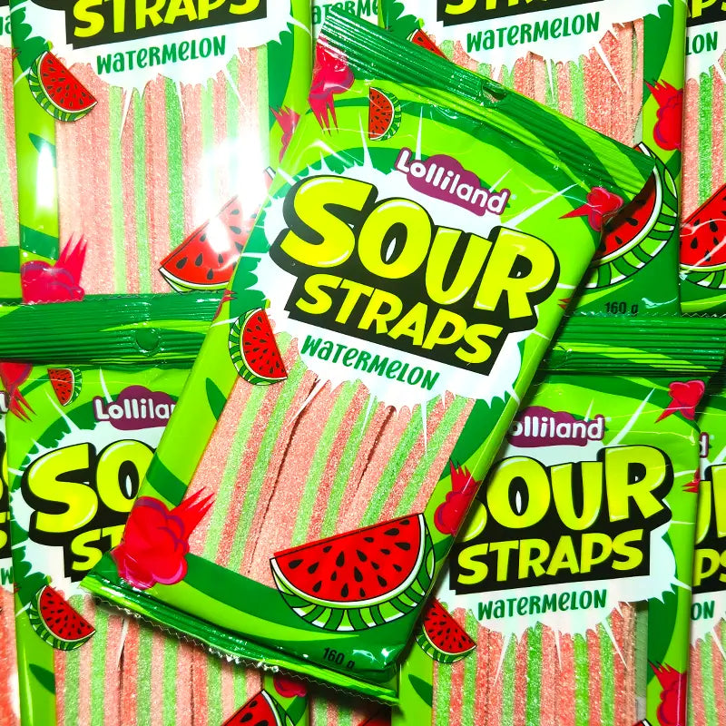 Sour Straps Watermelon 160g - Sour Belts in a Pack - Candy Co
