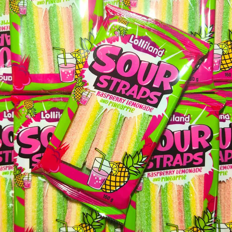 Sour Straps Raspberry, Lemonade, 160g - Sour Belts in a Pack – Candy Co