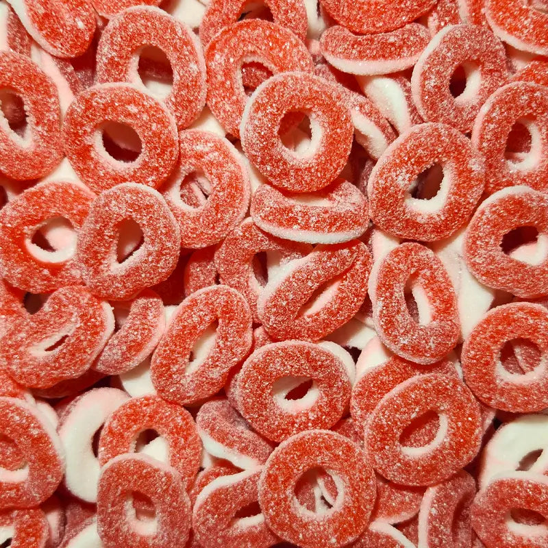 Strawberry Rings - Red & White Ring Candy - Candy Co